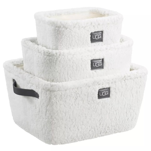 UGG | Storage & Organization | Nwt Ugg Casey 3 Piece Storage Set Sherpa ...